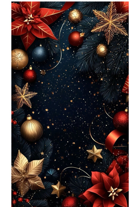 Elegant Christmas Night: Red and Gold Ornament Display Template ...
