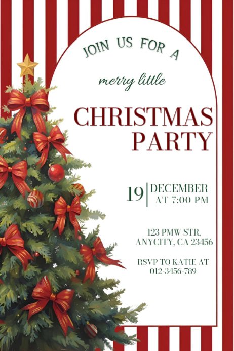 Elegant Christmas Party Invitation Poster Template | PosterMyWall