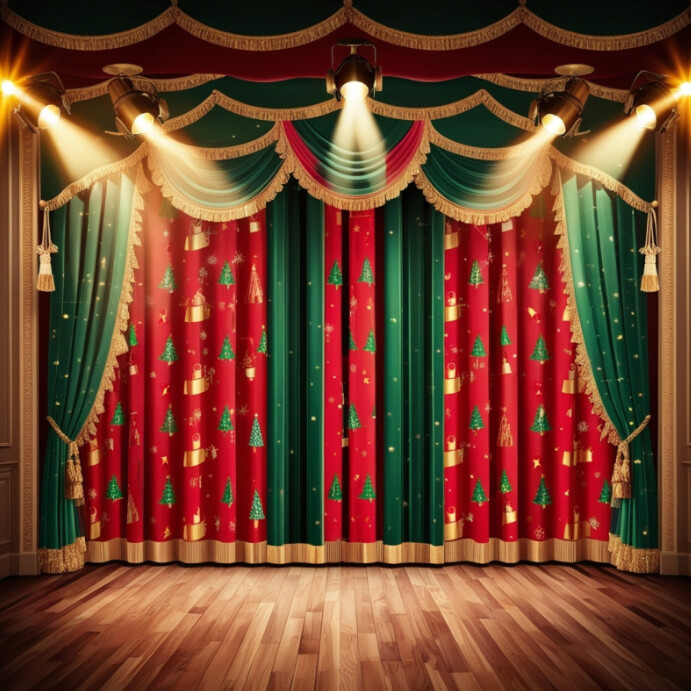 Elegant Christmas Stage deco Template | PosterMyWall