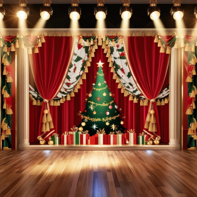 Copy of Elegant Christmas Stage deco | PosterMyWall