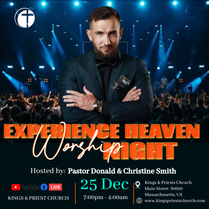 ELEGANT CHURCH SERVICE EVENT POSTER FLYER Template | PosterMyWall