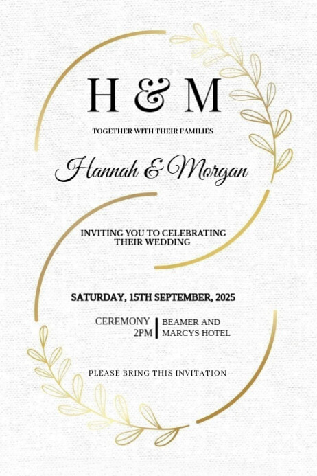 Copy of Elegant Cream and Golden wedding invitation Template | PosterMyWall
