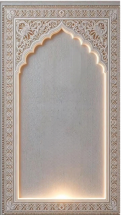 Elegant creamy color Islamic arch wall panel เทมเพลต | PosterMyWall