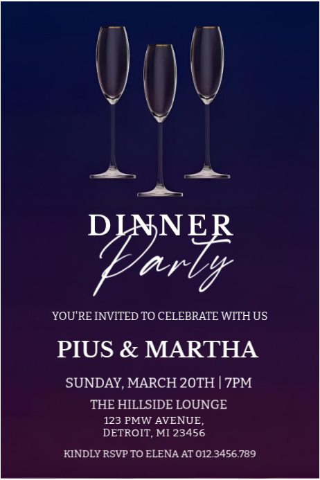 Elegant Dinner Party Invitation Template | PosterMyWall