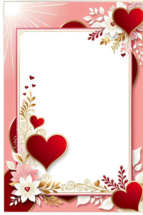 Elegant Floral Heart Frame Template | PosterMyWall