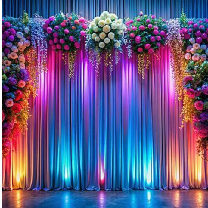 Copy of Elegant floral stage backdrop | PosterMyWall