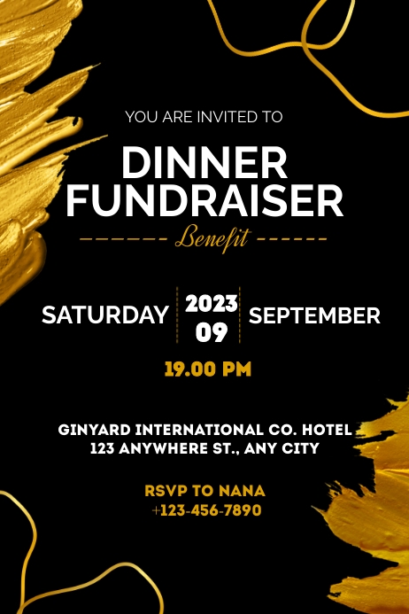 Elegant Fundraiser Invitation Portrait Template | PosterMyWall