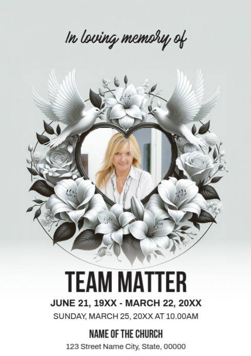 Elegant Funeral Program Template | PosterMyWall