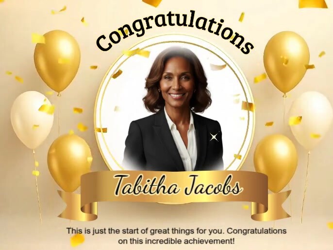 Elegant Gold Congratulations Message Template for Social Media ...