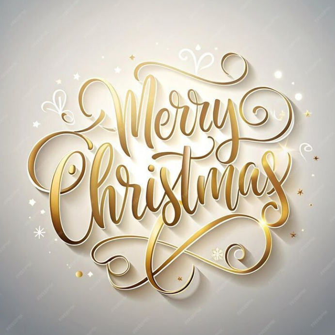 Elegant Gold Merry Christmas Script Template | PosterMyWall