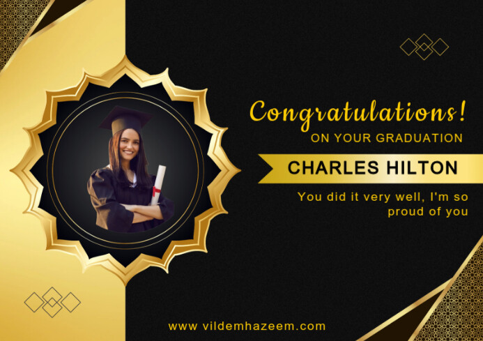 Elegant Graduation Congratulation Card Template | PosterMyWall