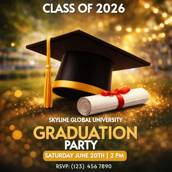 Elegant Graduation party celebration Template | PosterMyWall