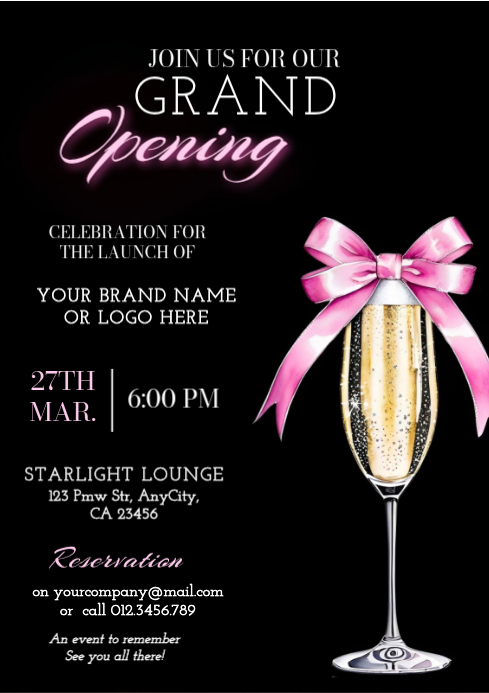Elegant Grand Opening Invitation Flyer Template | PosterMyWall
