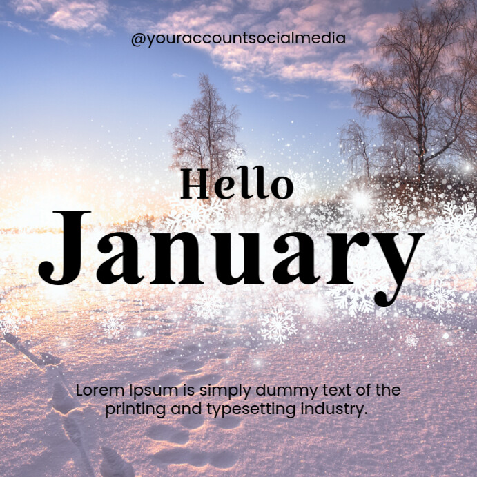 Elegant Hello January Instagram Post Template | PosterMyWall