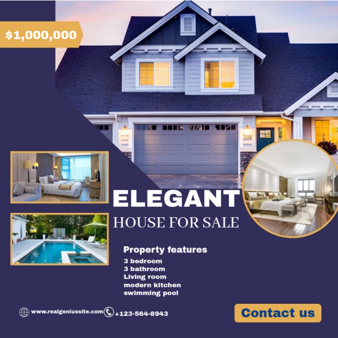 Elegant house for sale Instagram post Template | PosterMyWall