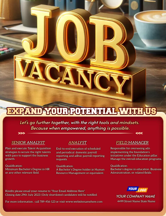 Copy of Elegant Job Vacancy Ad Flyer | PosterMyWall