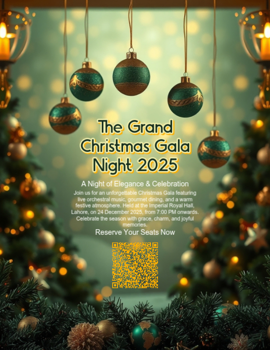 Elegant Luxury Christmas Gala Flyer Design with Golden Accents and ...