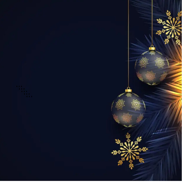 Elegant Midnight Christmas Baubles Template | PosterMyWall