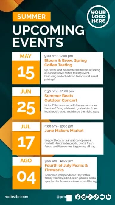 Copy of Elegant Modern Upcoming Events Date Schedule Instagram Story ...