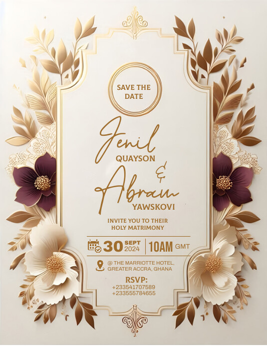 Elegant Modern Wedding Invitation Template | PosterMyWall
