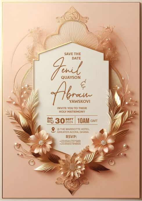 Elegant Modern Wedding Invitation Template | PosterMyWall