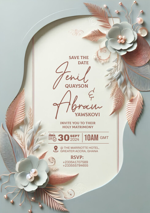 Elegant Modern Wedding Invitation Template | PosterMyWall