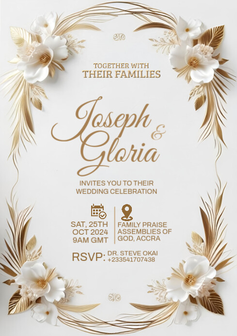 Copy of Elegant Modern Wedding Invitation | PosterMyWall