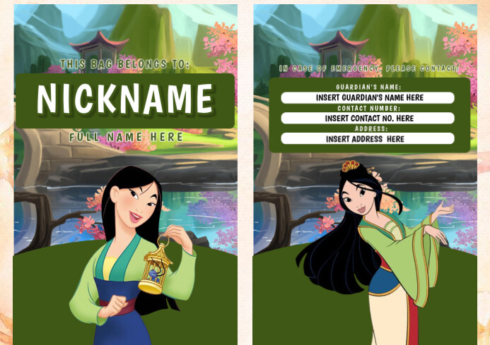 Copy of Elegant Mulan Name ID Label | PosterMyWall