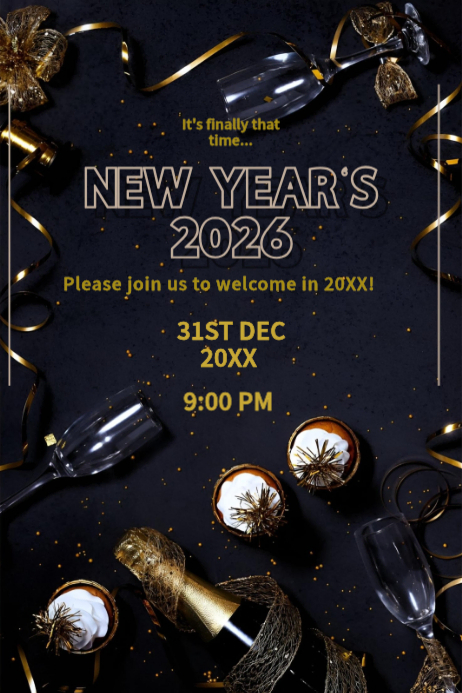 Elegant New Year’s Eve Party Poster Template | PosterMyWall