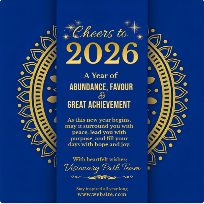 Elegant New Year 2026 Greeting – Growth, Grace & Greatness Template ...
