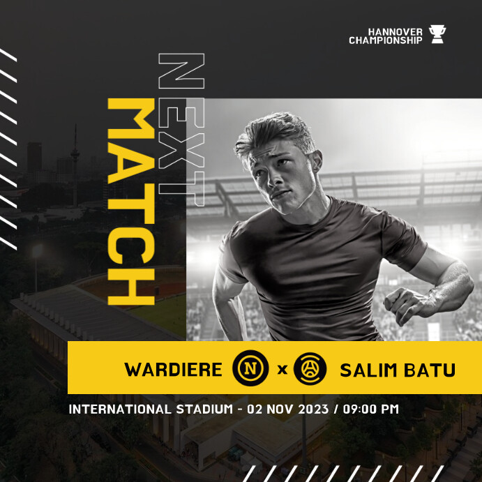 Copy of Elegant Next Match Instagram Post | PosterMyWall