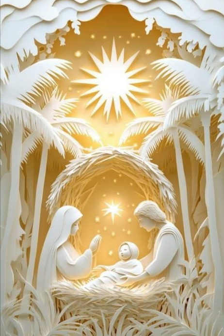 Elegant Papercut Nativity Scene Christmas Religious Template | PosterMyWall