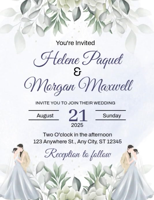 Elegant Pastel Floral Wedding Invitation Template | PosterMyWall