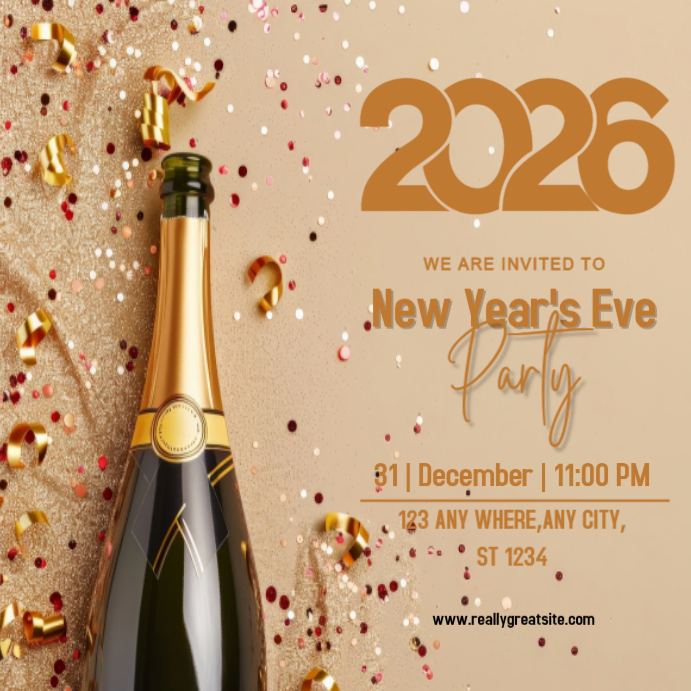 Elegant Pastel New Year 2026 Celebration Poster Template | PosterMyWall