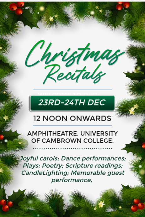 Elegant Professional Christmas Recital Flyer Template | PosterMyWall