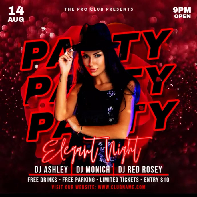 Copy of Elegant Red Party Video | PosterMyWall