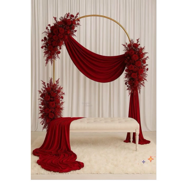 Copy of Elegant red rose wedding backdrop | PosterMyWall