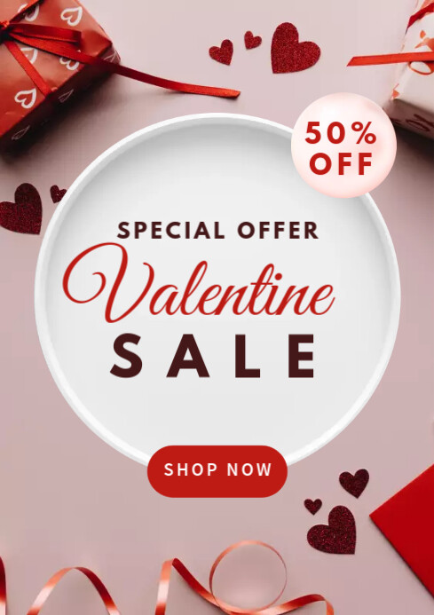Elegant Valentine Sale Promo - Poster Template | PosterMyWall