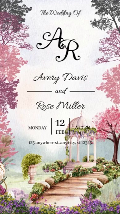 Elegant Wedding Invitation Template Instagram Story | PosterMyWall