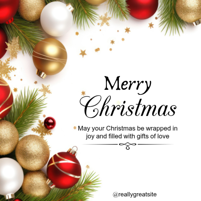 Elegant white and Gold Christmas Poster Template | PosterMyWall