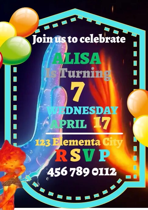 Elemental | Birthday Invitation Template | PosterMyWall