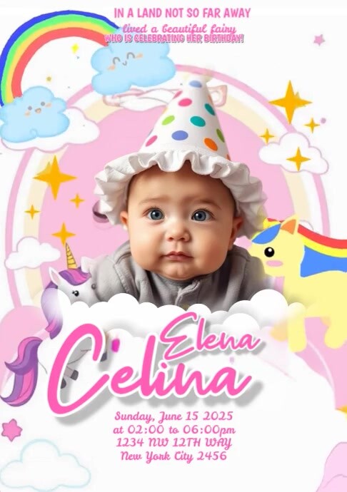 Elena Celina Birthday Layout Template | PosterMyWall