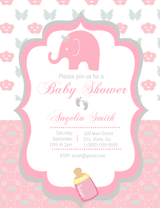 Elephant Baby Shower Template | PosterMyWall