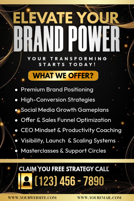 Elevate Your Brand Power Today Template | PosterMyWall