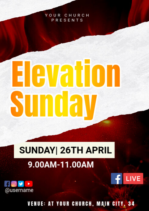 elevation Sunday church event flyer Template | PosterMyWall