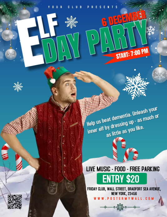 Plantilla de Elf Day, Christmas | PosterMyWall