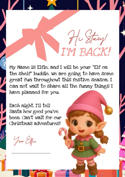 elf on the shelf christmas letter template | PosterMyWall
