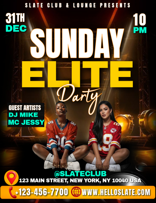 Copy of Elite Sunday Night Club Party Social Media Promotion Flyer ...