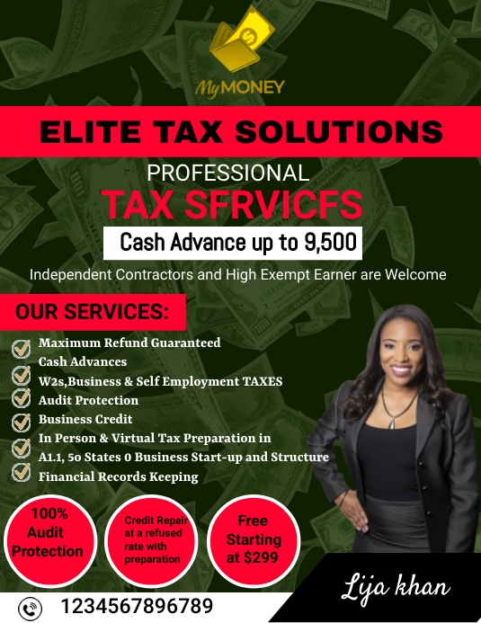 ELITE TAX SOLUTION FLYER Template | PosterMyWall