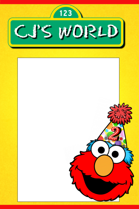Elmo's World Party Prop Frame | PosterMyWall